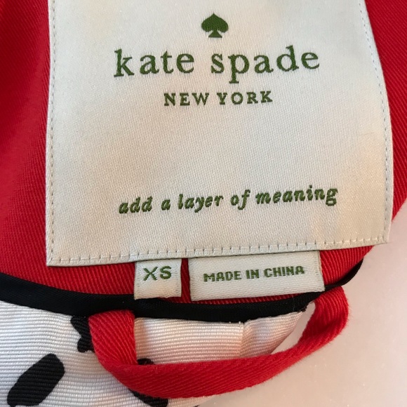 kate spade | Jackets & Coats | Kate Spade Trench Red Button Raincoat ...